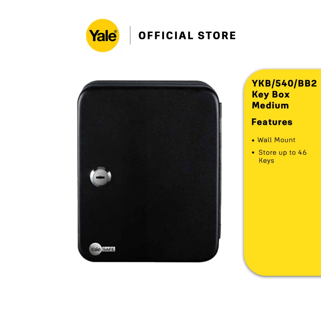 Yale Medium Key Box with 2 Keys YKB/540/BB2 - Wall Mount Mini Safe Box ...