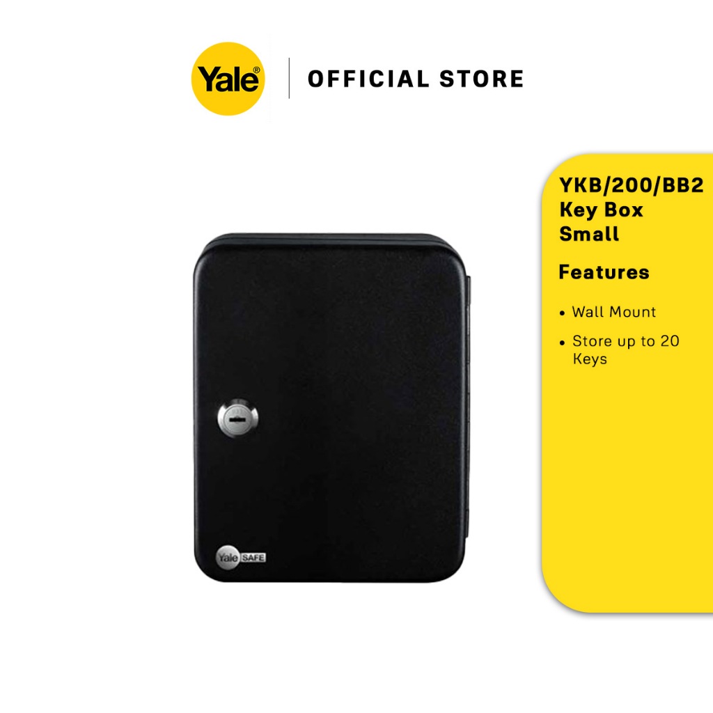 Yale Small Key Box with 2 Keys YKB/200/BB2 - Wall Mount Mini Safe Box ...