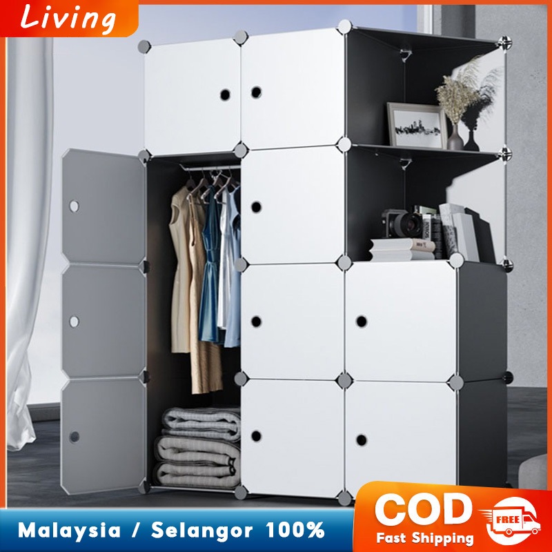 Almari Baju Storage Cabinet For Bedrooms Clothes Organizer With Rak ...