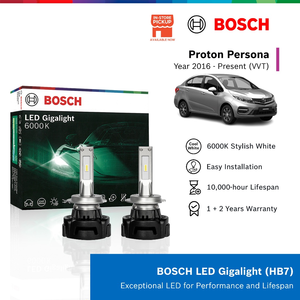 Bosch LED Gigalight 6000K H7 Halogen Headlight Retrofit Bulb + CANBUS ...