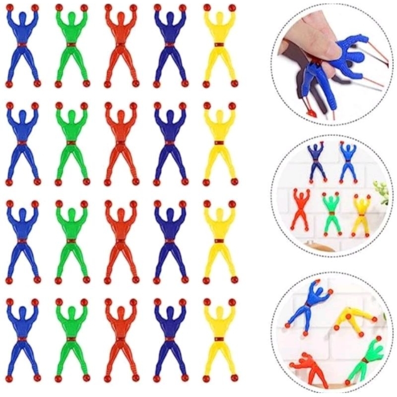 BORONG 12 PCS STICKY SPIDERMAN STICKY WALL MELEKAT DI DINDING ...