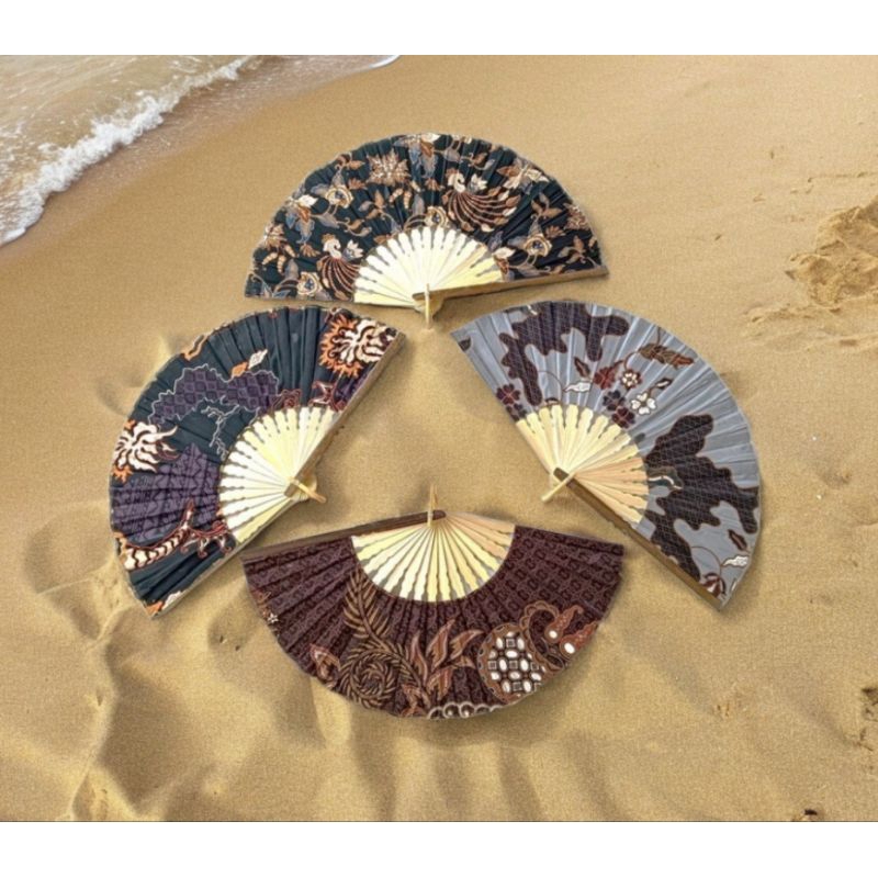 BATIK HAND FAN LARGE SIZE WITH VARIETY COLOR / KIPAS TANGAN BATIK SAIZ ...