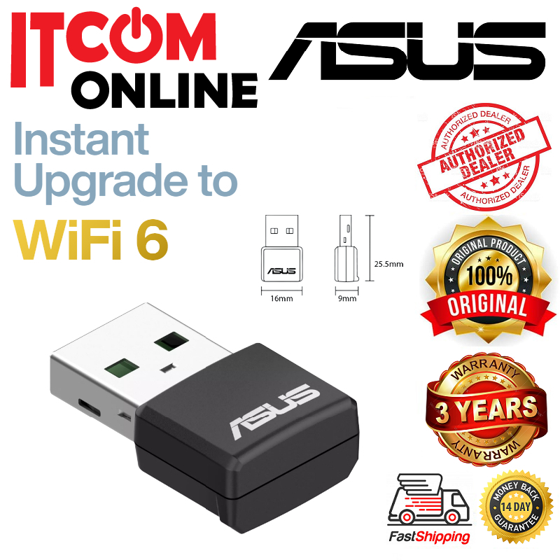 ASUS WIFI 6 DUALBAND AX1800 NANO USB ADAPTER (USB-AX55 NANO) | Shopee ...