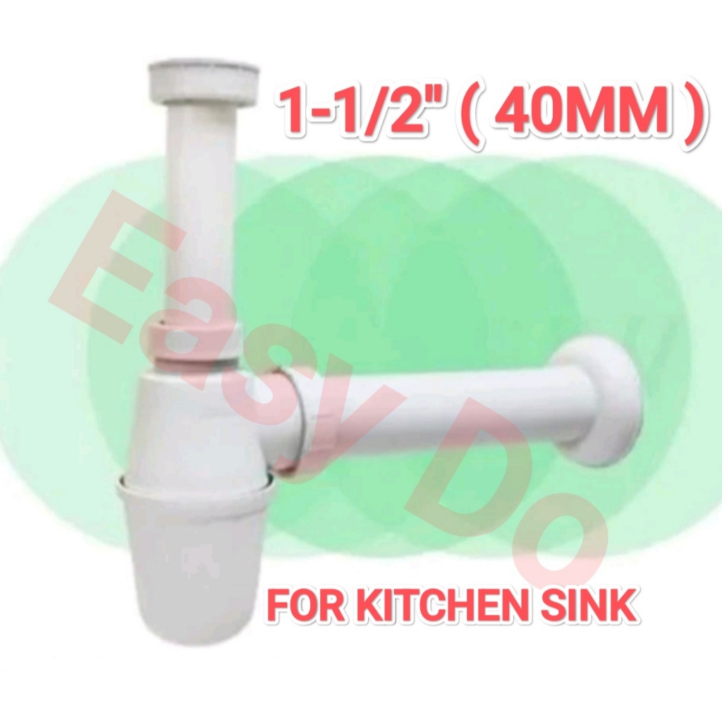 1-1/2"(40MM) Plastic Bottle Trap for Plumbing Faucet Basin Washroom ...