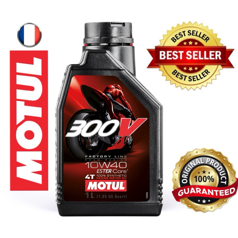 MOTUL 300V 4T FACTORY LINE ROAD RACING 10W-40 1L | Shopee Malaysia