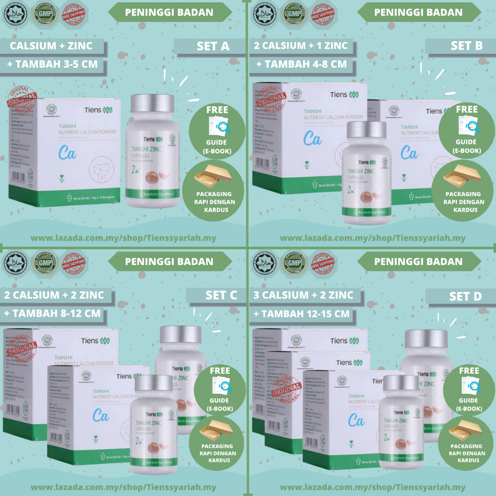 PENINGGI BADAN ORIGINAL CALSIUM ZINC Supplement Ubat Tinggi Badan Herba ...