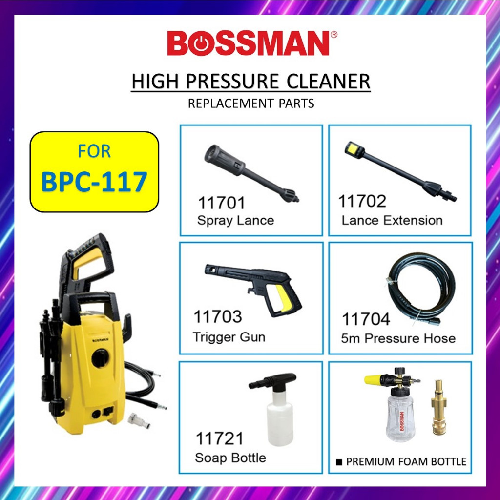 BOSSMAN BPC18 BPC117 BQ4425 Water Jet / Pressure Cleaner 1400w BPC 117 ...