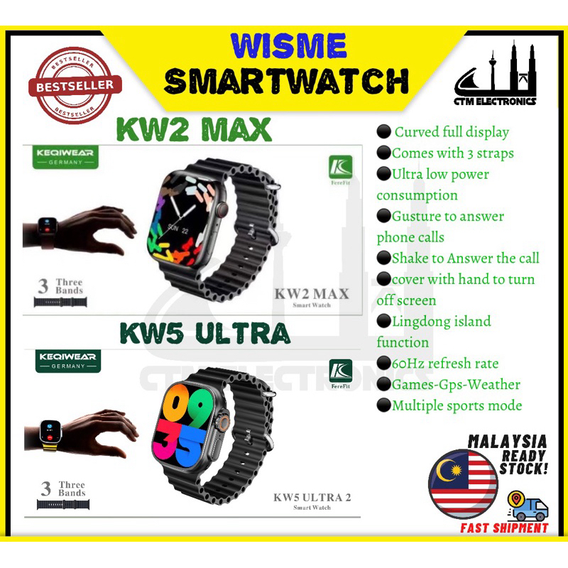 KW5 ultra 2/ Kw2 Max smartwatch with bluetooth calling/gesture control ...
