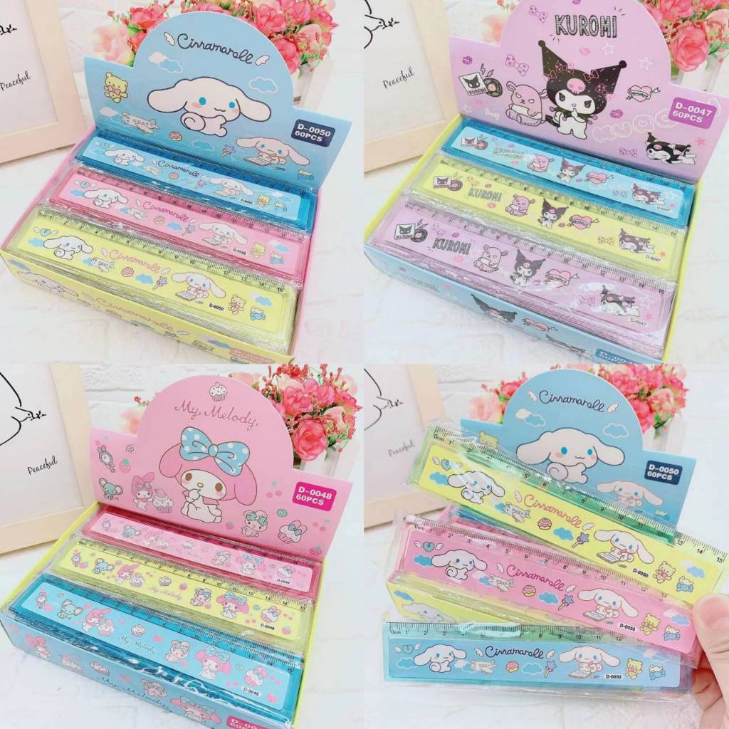 Sanrio Cute Ruler 15CM Student Stationery Kuromi Cinnamoroll Melody ...