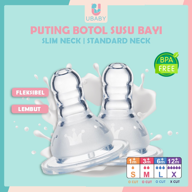 Crown Design SlimNeck Standard Neck Bottle Lebar 3.7cm Anto-Colic Soft ...