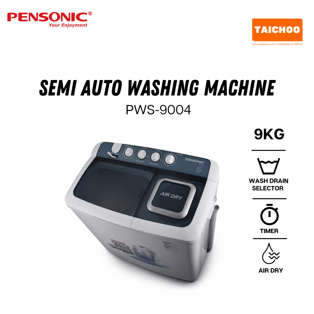 Pensonic Semi Auto Washing Machine 9KG PWS-9004 | Shopee Malaysia