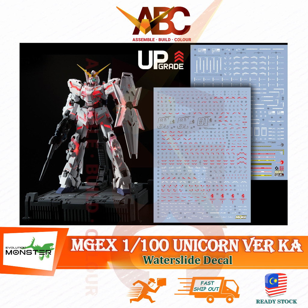 (Evo Monster) Waterslide Decal - MGEX 1/100 RX-0 Unicorn Ver Ka (Fluo ...