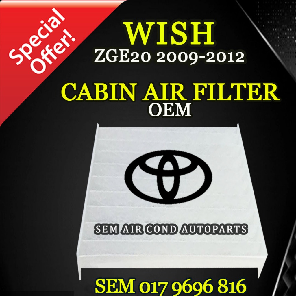 TOYOTA WISH ZGE20 2009-2012 YEAR CABIN AIR FILTER (CAR AIRCOND SYSTEM ...