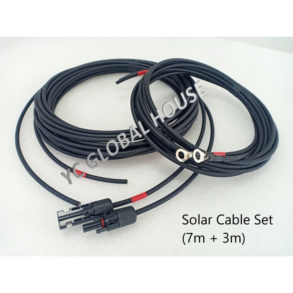 4mm / 6 mm Solar Cable Set (7 meter + 3 meter) with MC4 Connector and ...
