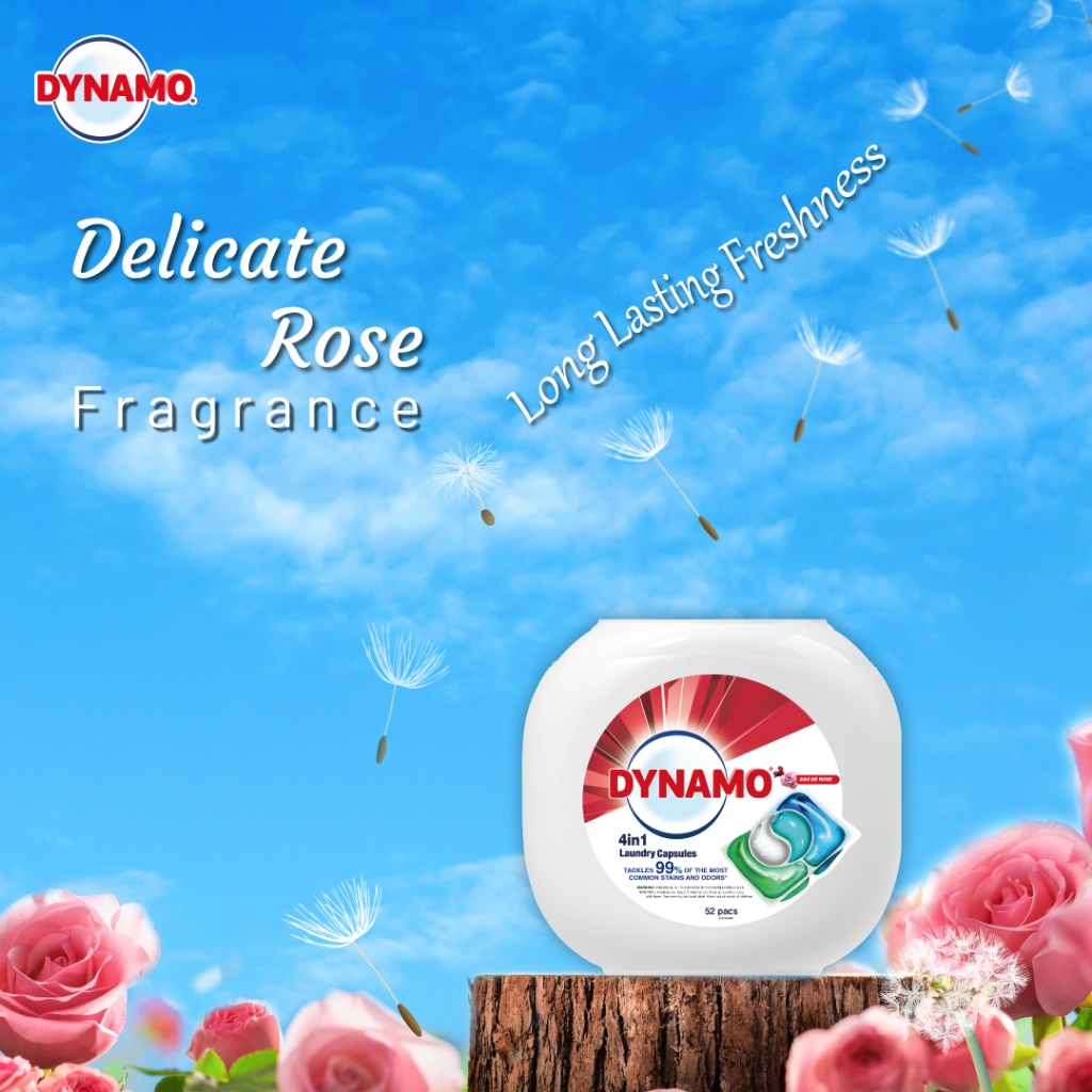New!! DYNAMO 4In1 Laundry Capsules Eau De Rose (10ml x 52 Pcs) | Shopee ...