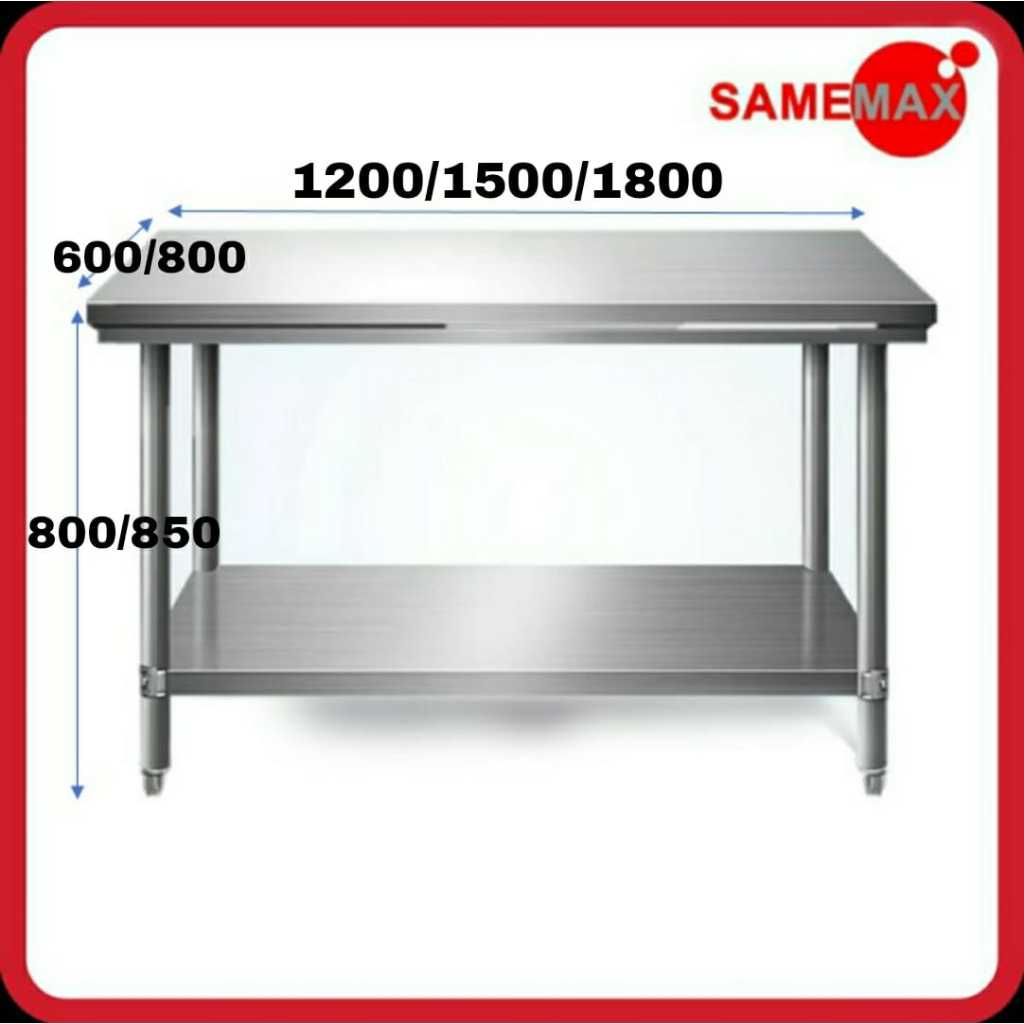 STAINLESS STEEL 2 TIER WORK TABLE (W600MM / W800MM) | Shopee Malaysia