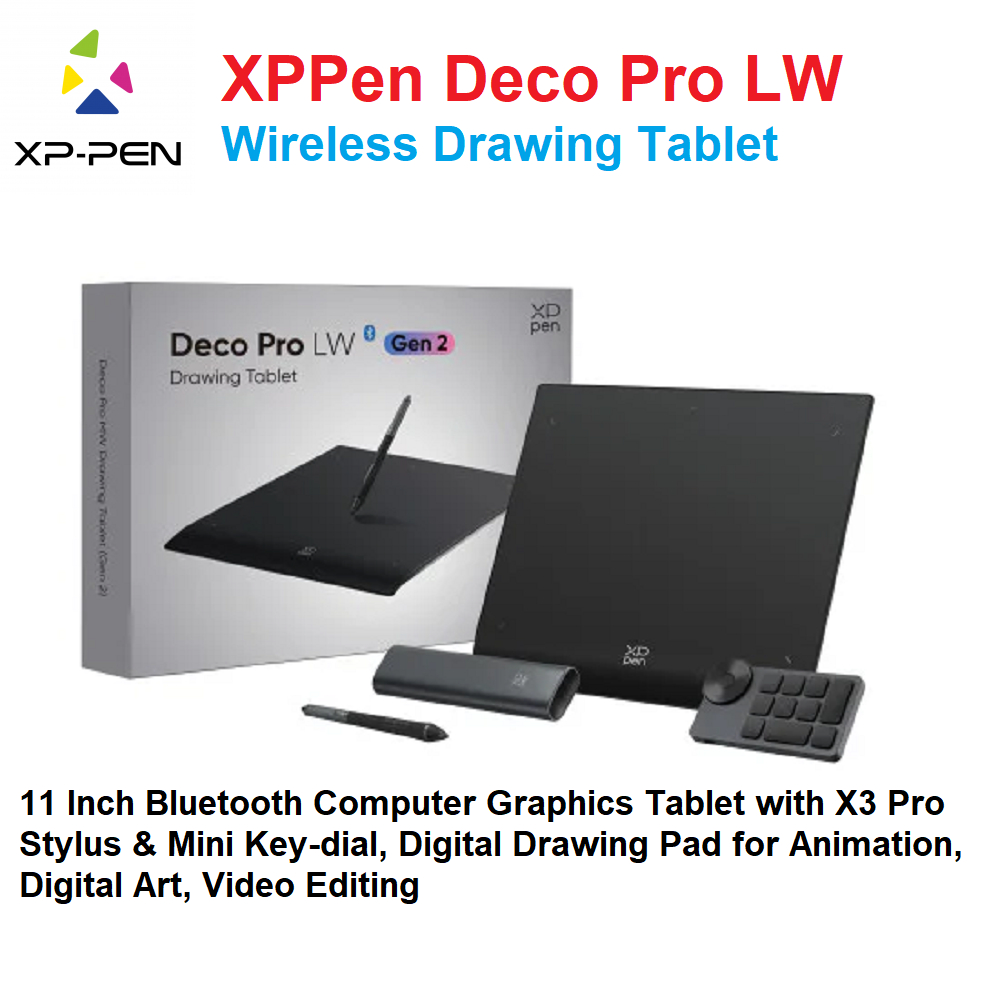 11 Inches XP-Pen Deco Pro LW 2nd Gen Wireless Drawing Tablet with X3 ...