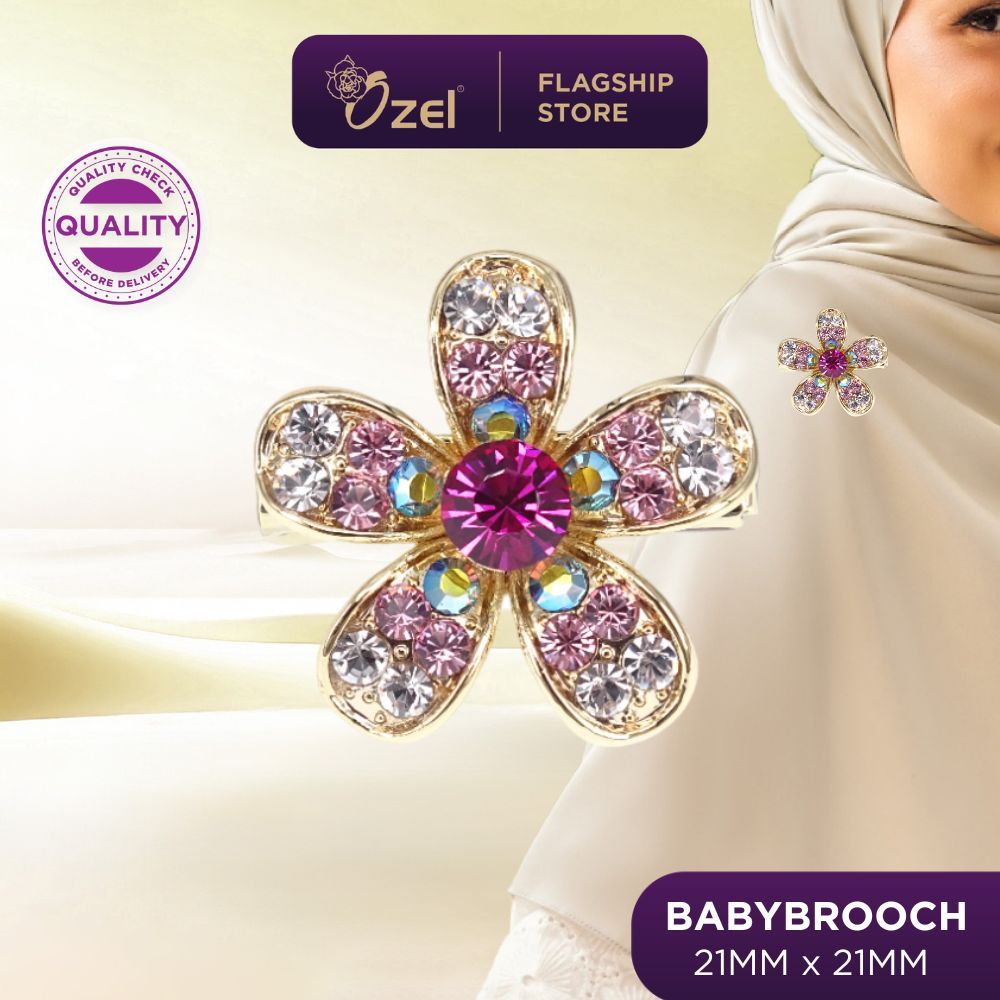 Ozel Brooch Flower Size Medium GG36015 Kerongsang & Pin Tudung, Hijab ...
