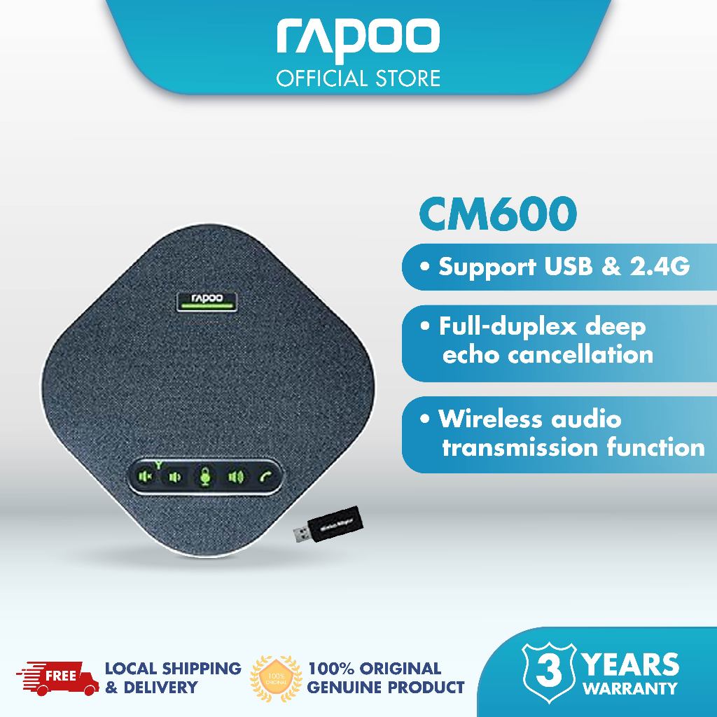 Rapoo USB Omnidirectional Speakerphone CM600 | Shopee Malaysia