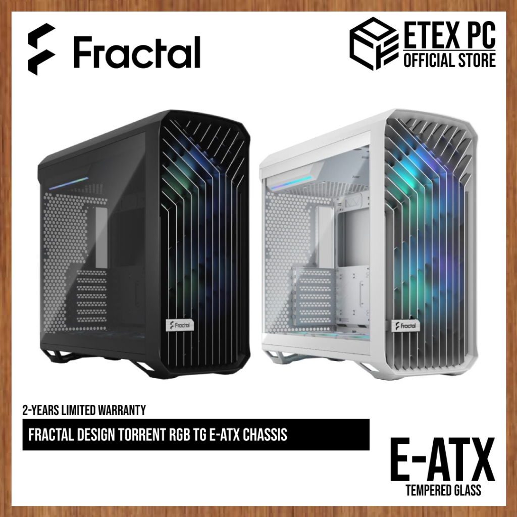 Fractal Design Torrent RGB TG E-ATX Chassis - Black Light Tint / White ...