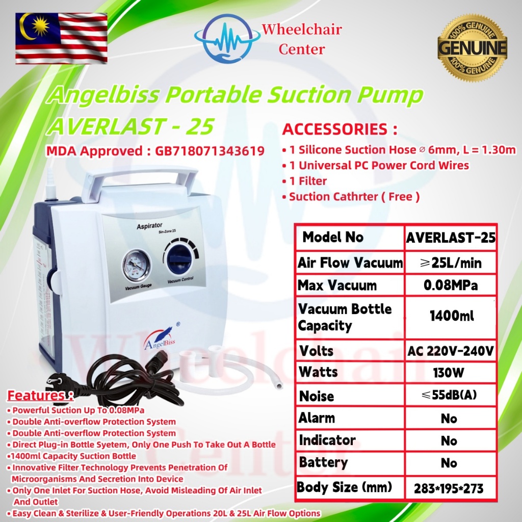 Angelbiss Portable Phlegm Suction Pump AVERLAST-25 | Shopee Malaysia