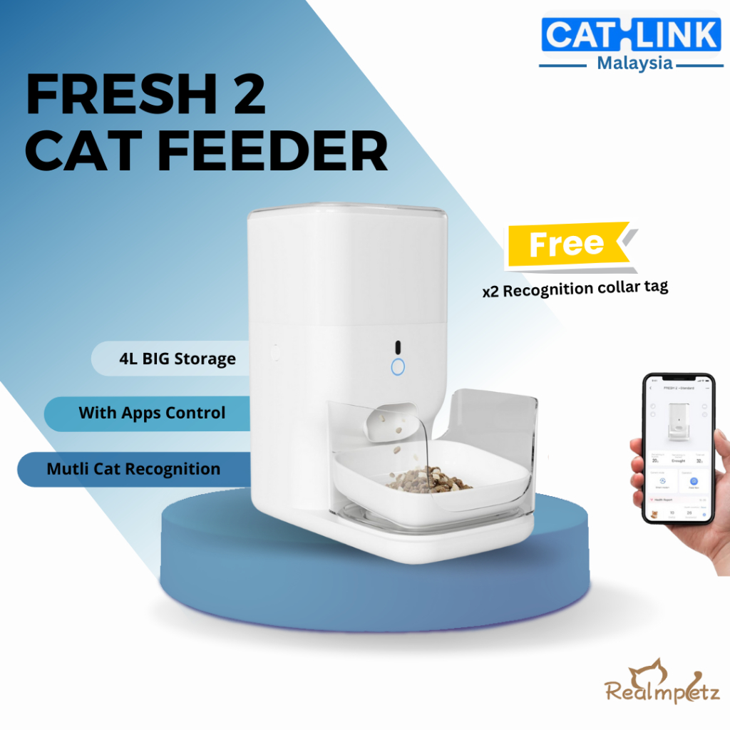 Realmpetz 4L Catlink Fresh 2 Automatic Cat Feeder Multi-Cat Recognition | Shopee Malaysia