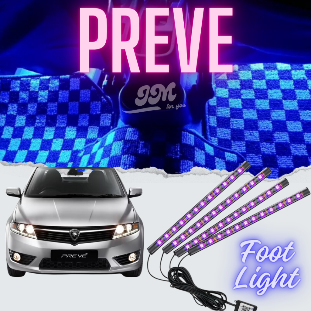 PREVE LED FOOT LIGHT RGB Floor Ambient Lampu Kaki Kereta Interior ...
