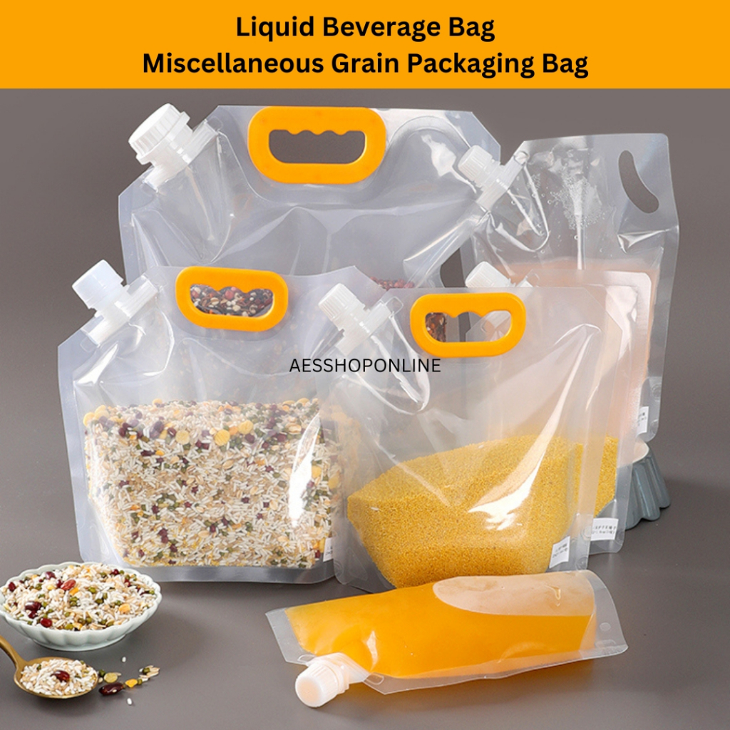 Transparent Plastic Spout Pouch 0.5L ~ 5.0L Liquid Beverage Bag ...