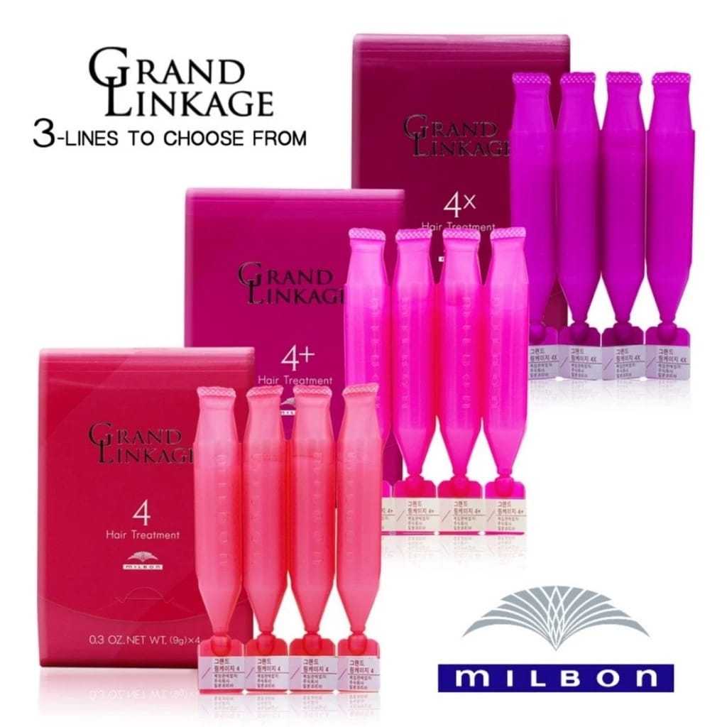 Milbon Grand Linkage Hair Treatment Booster 4/4+/4x ( 9g x 4pcs ...
