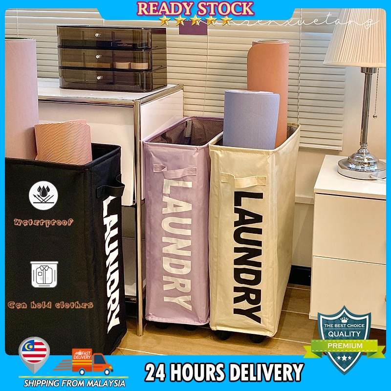 Yoga Mat Storage Box With Wheels Sports Equipment Dirty Clothes Basket ...