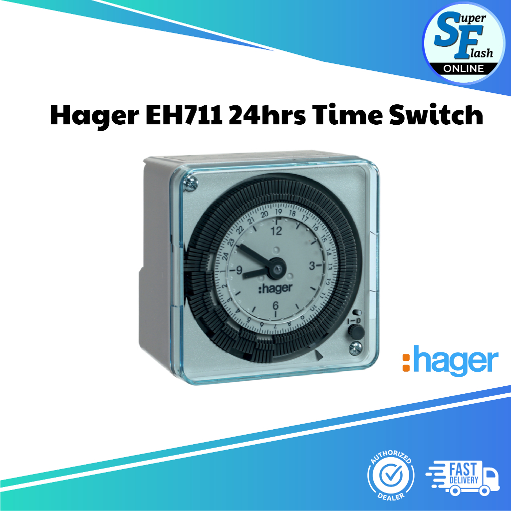 [NEW] Hager EH711 / EHN711 16A 24hrs Timer Switch/ Time Switch | Shopee Malaysia