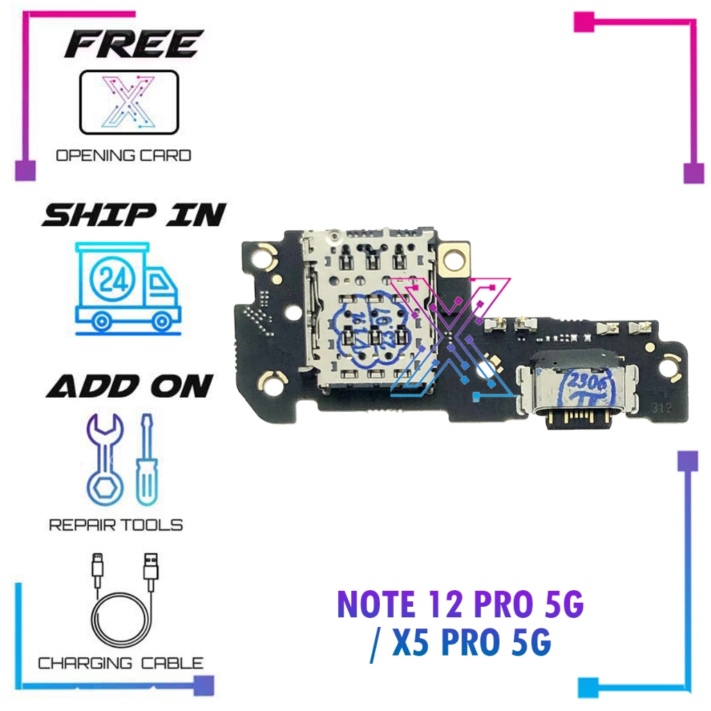 Charging Plug Board Usb Port with Mic For REDMI NOTE 12 PRO 5G / POCO ...