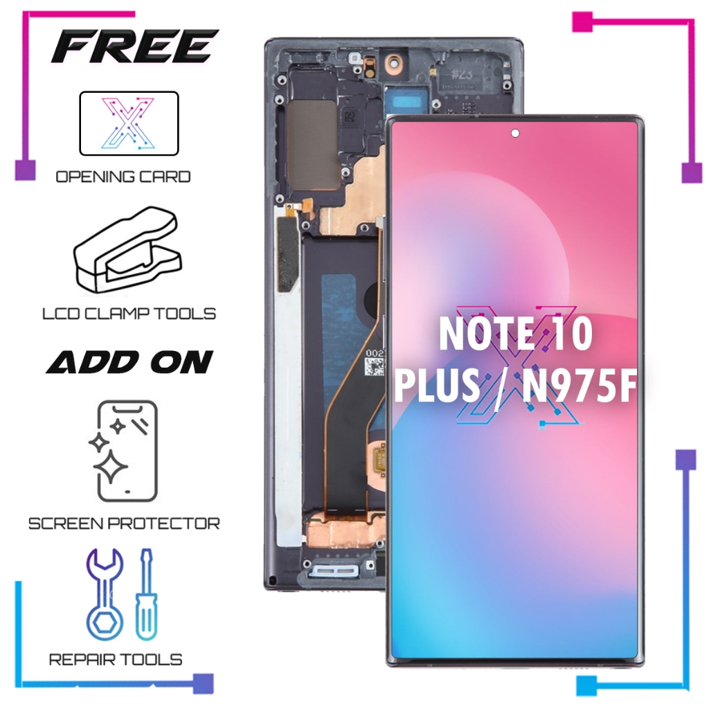 Lcd Display Glass Touch Screen Digitizer With Frame For Samsung Note 10 ...