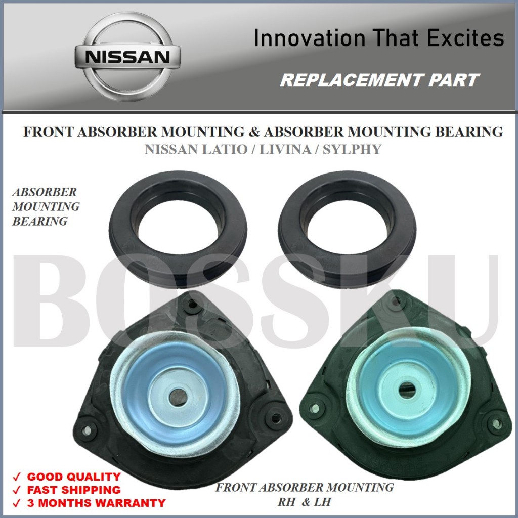 FRONT DEPAN ABSORBER MOUNTING & BEARING - NISSAN LATIO C11 , GRAND ...