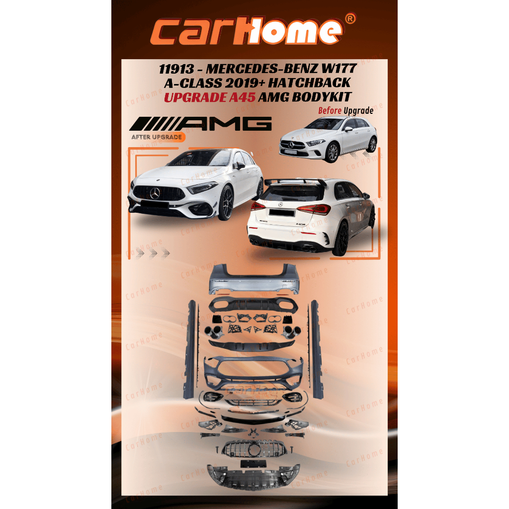 Mercedes Benz W177 A Class 2019+ HATCHBACK UPGRADE TO A45 AMG BODYKIT ...