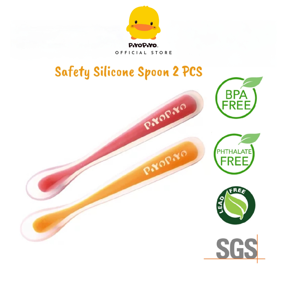 Piyo Piyo Safety Silicone Baby Feeding Spoon (2 Pcs) | Shopee Malaysia