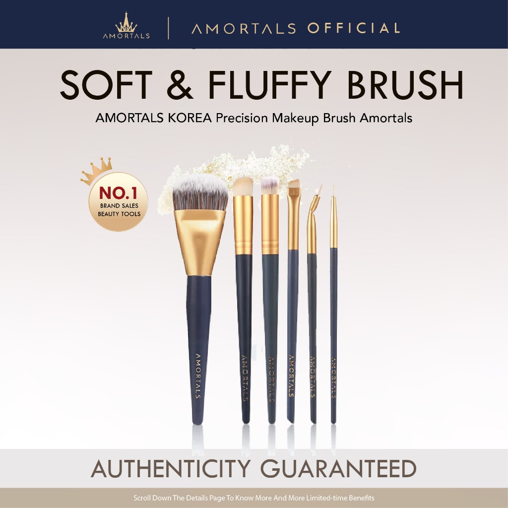 AMORTALS Precision Makeup Brush 尔木萄遮瑕刷眼线刷化妆刷细节圆头扁头眼影斜折角粉底刷 | Shopee ...