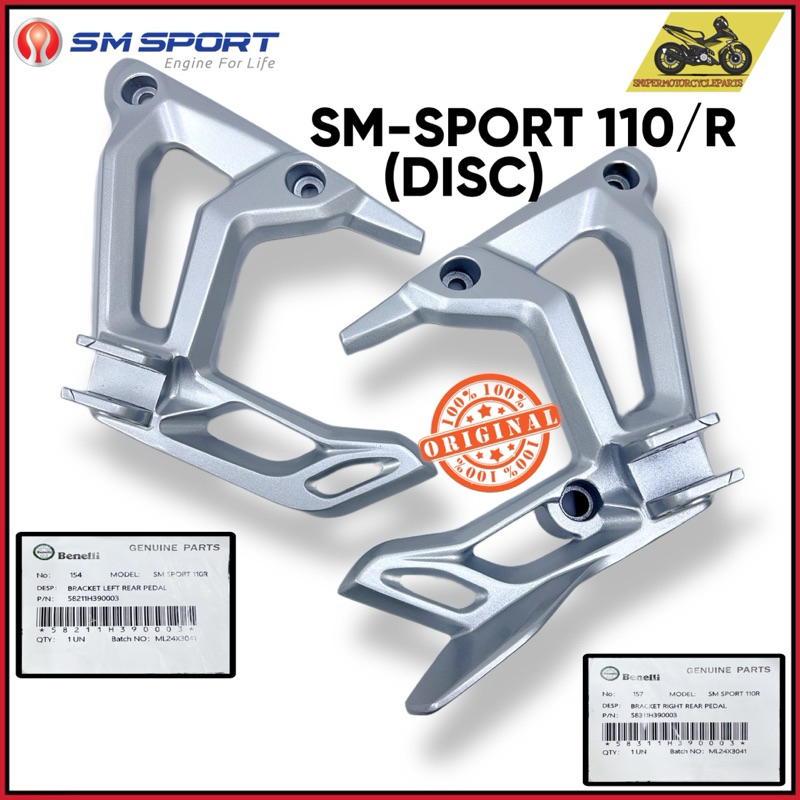 [100% ORI] SM SPORT 110/R REAR FOOT REST BRACKET LEFT KIRI RIGHT KANAN ...