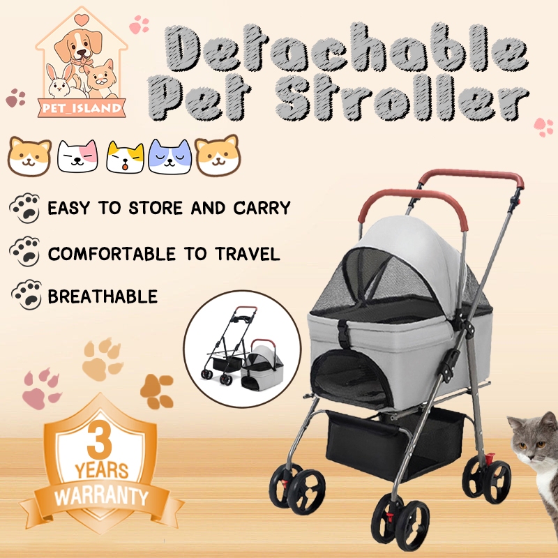 2in1 Detachable Pet Stroller Pet Trolley Pet Strollers 360 Degree ...