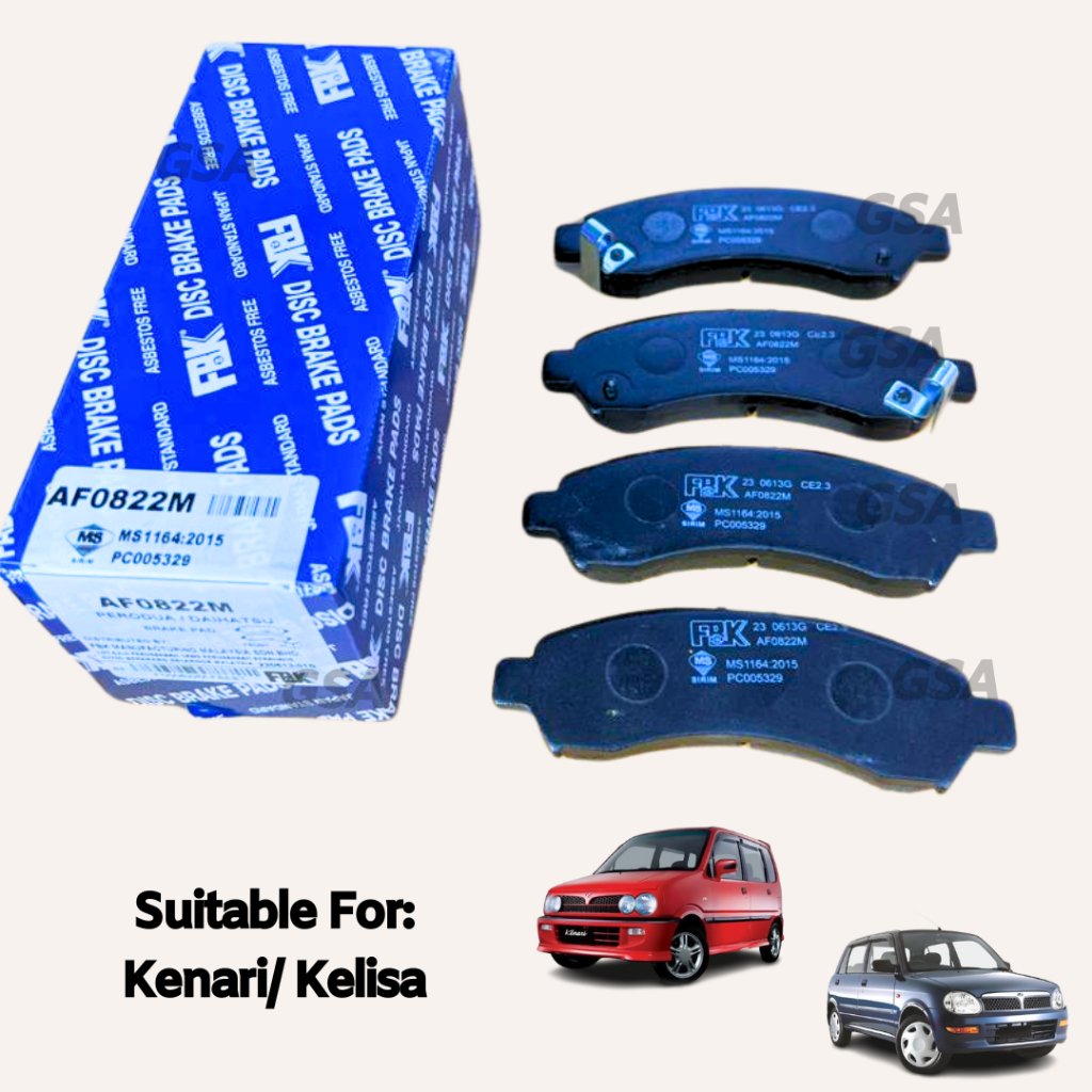 FBK Kelisa/ Kenari Front Disc Pad (4 PCS) Set | Shopee Malaysia