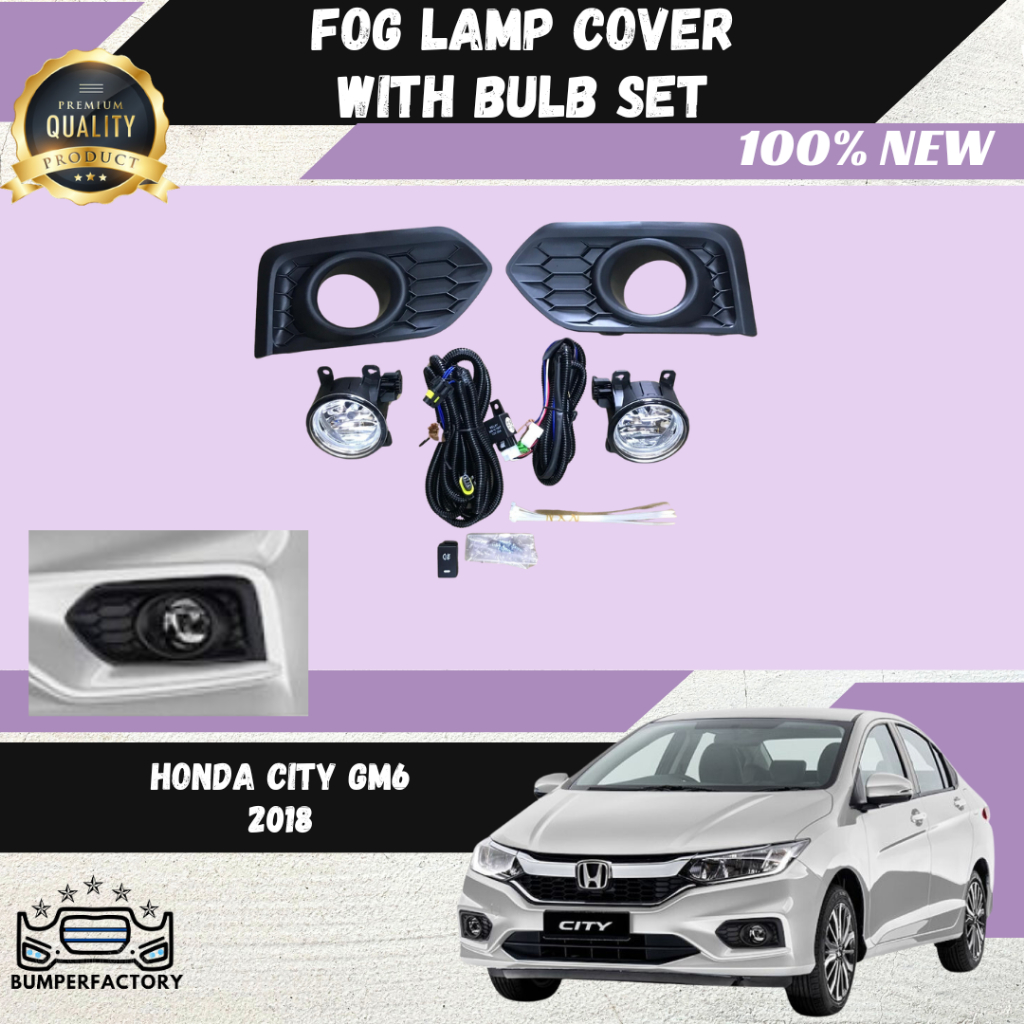 Honda City Gm6 Fog Lamp Cover Sport Light Fog Light Lampu Hadapan With ...