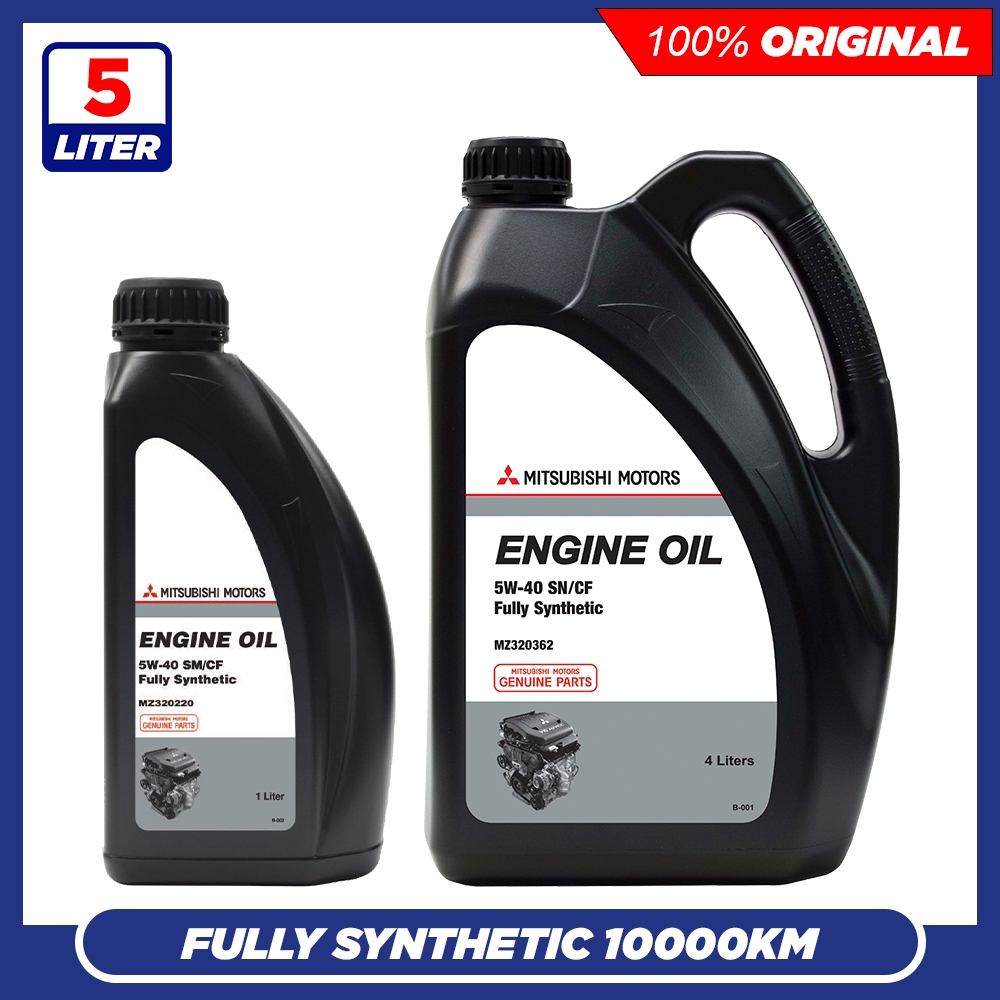 MITSUBISHI 5W40 SN/CF Fully Synthetic Engine Oil (5L) | Shopee Malaysia
