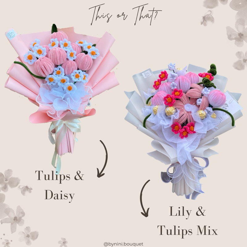 Bouquet Chenille / Pipe Cleaners💐🤍 (Valentine, Anniversary, Birthday ...