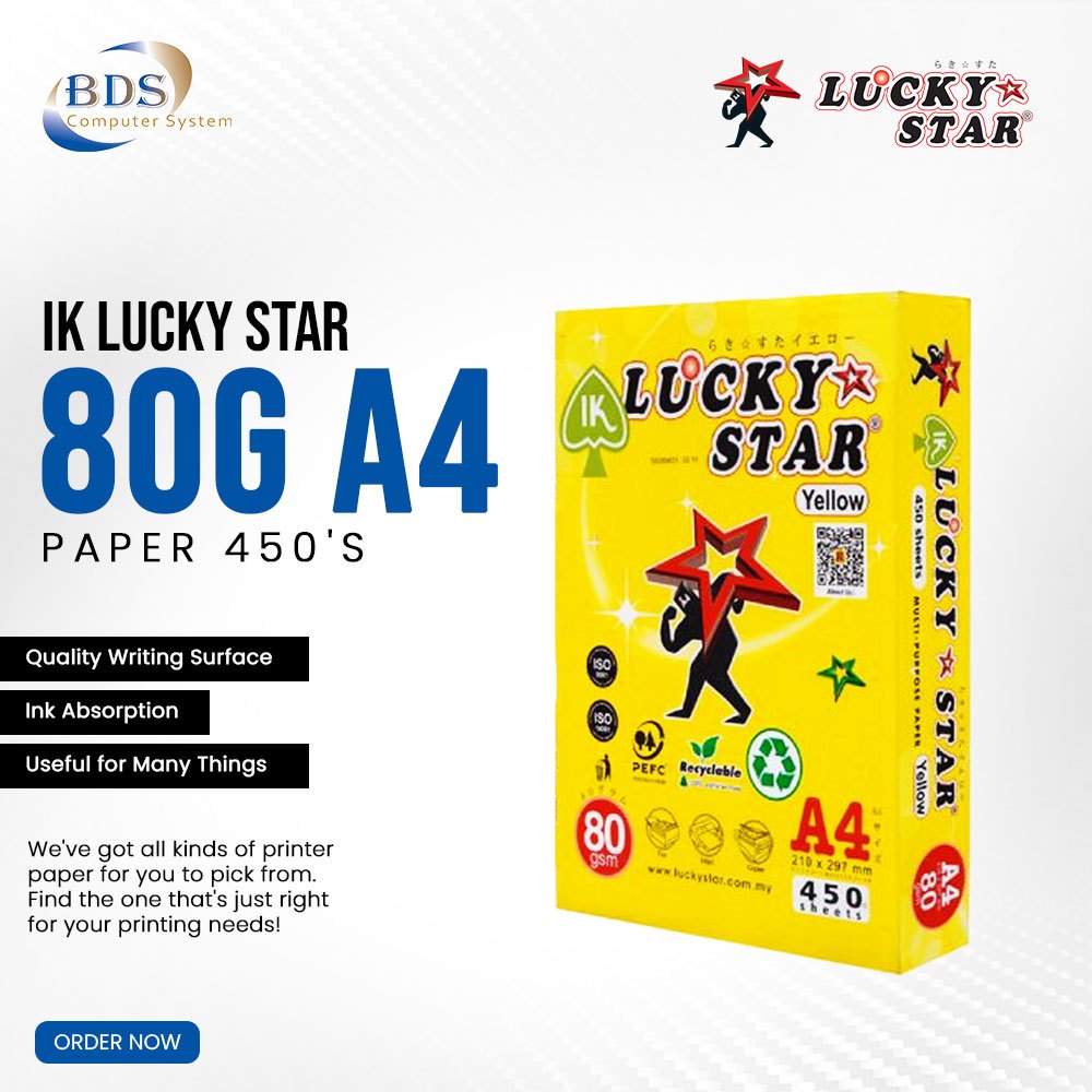IK Lucky Star 70g,80g A4 Paper - 450's | Shopee Malaysia