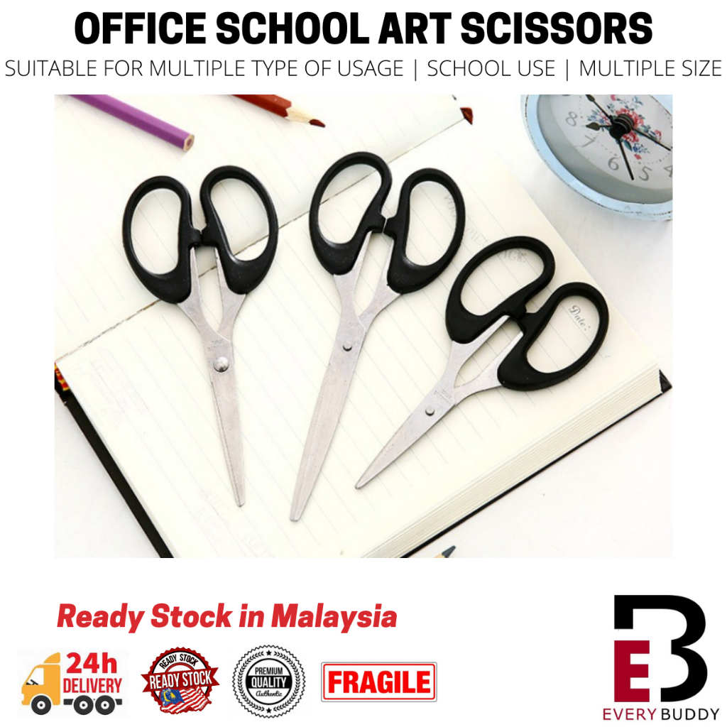 1pc Sharp Durable Black Scissors Multipurpose School Office Cutting ...