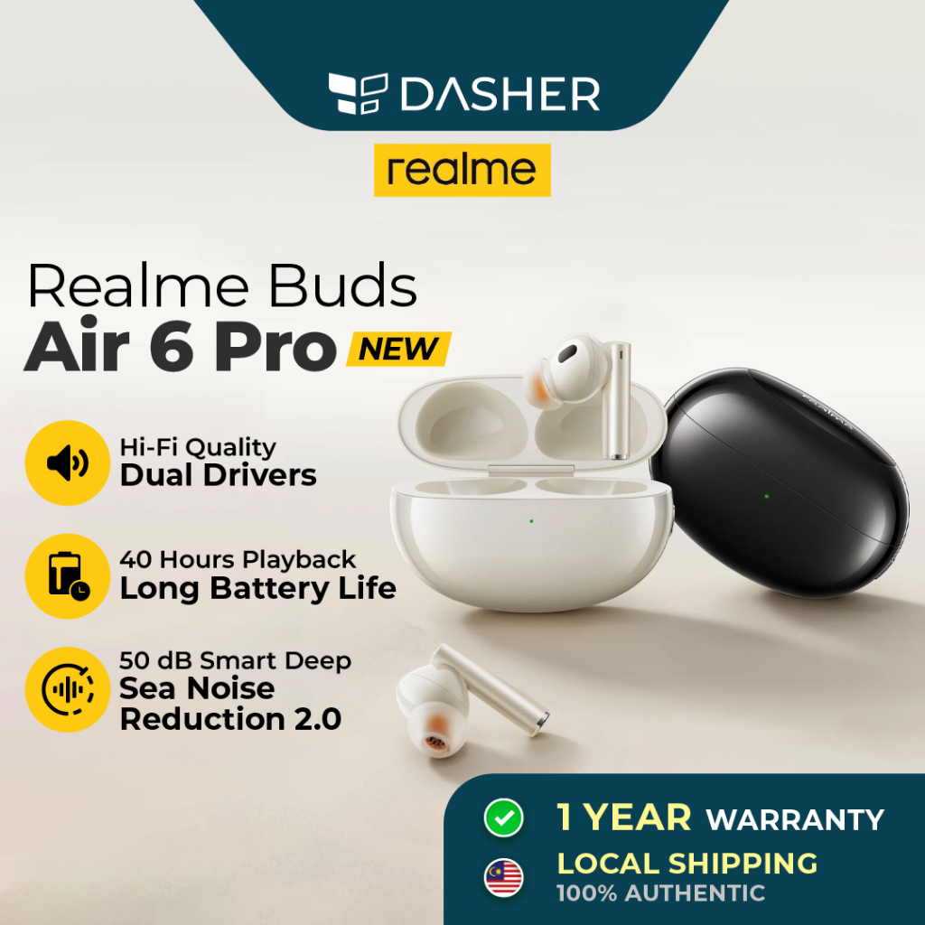 【New Product】realme Buds Air 6 Pro True Wireless Earphone 50dB Deep Sea ...