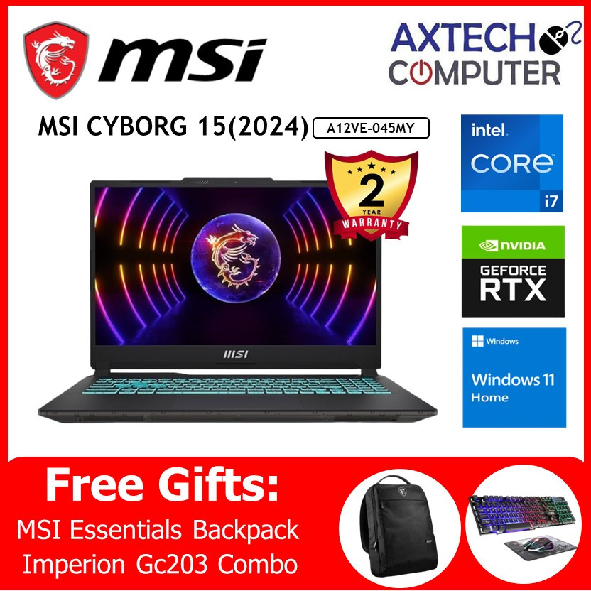 MSI Cyborg 15 A12VF-045 15.6''FHD 144Hz Translucent Black (I7-12650H ...