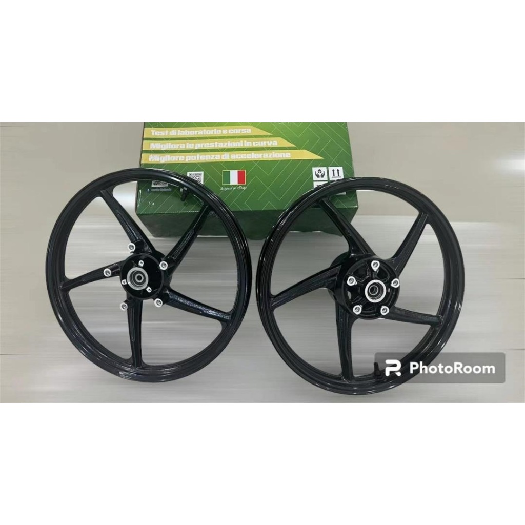501 5Batang Sport Rim Yamaha Y16 V2 ABS V1 Y15 Glossy Black Gold 1.4/1. ...