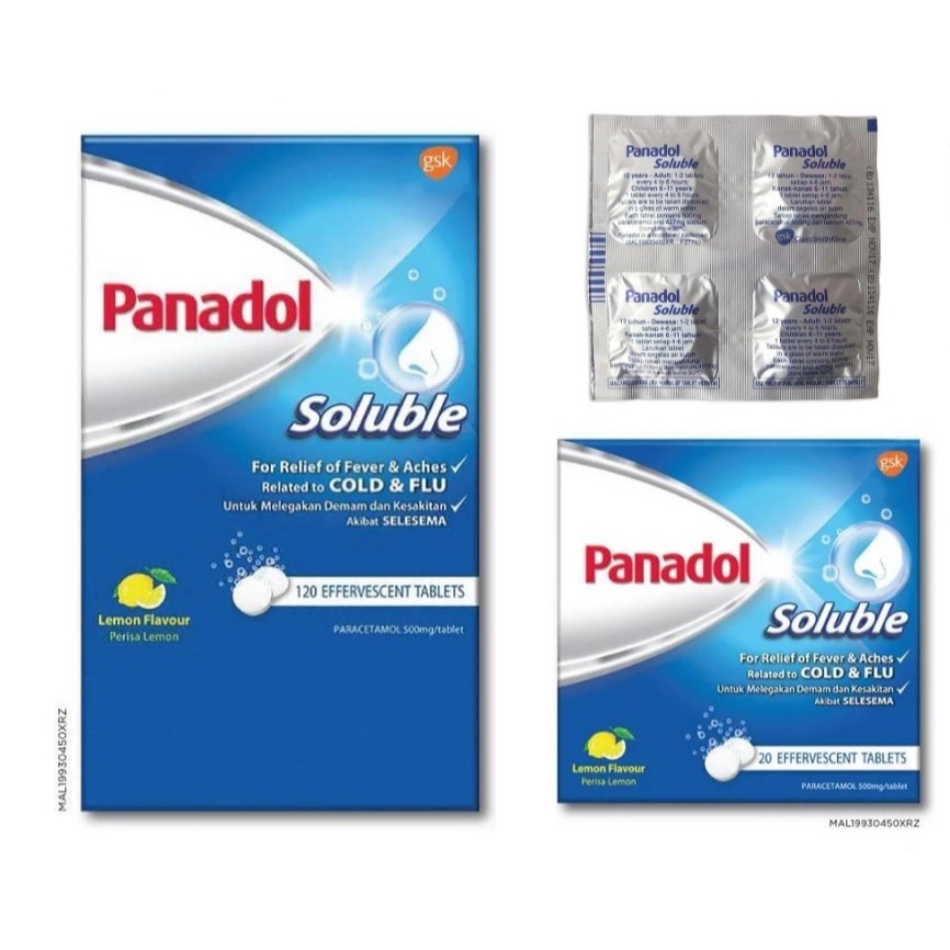 Panadol Soluble 20 Tablets (1 box) / 120 Tablets (1 box) | Shopee Malaysia