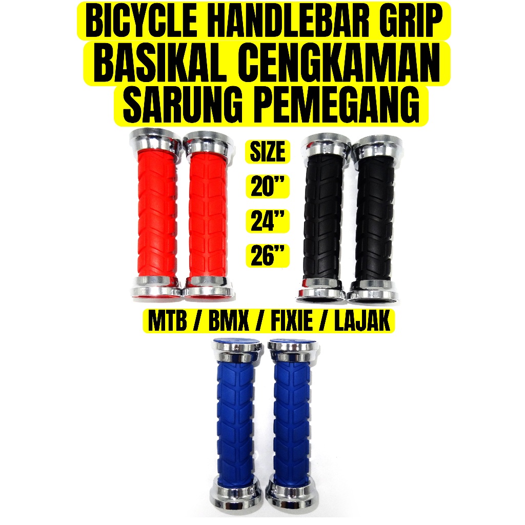 BICYCLE HANDLEBAR GRIPS SILICONE RUBBER SARUNG TANGAN CENGKAMAN ...